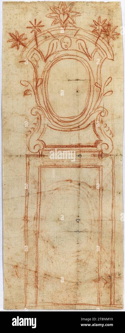 Rome, Oratorio dei Filippini, courtyard portal, architectural drawing ...