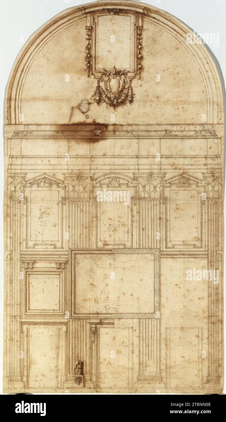 Rome, San Pietro in Vaticano, nave, entrance wall, 1628, architectural ...