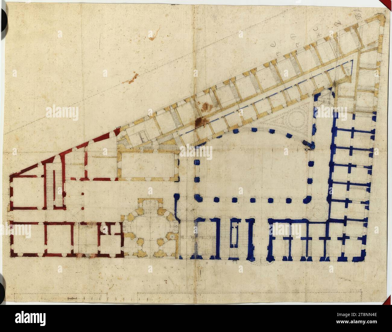 Rome, Collegio di Propaganda Fide, complete layout, ground floor, 1646 ...