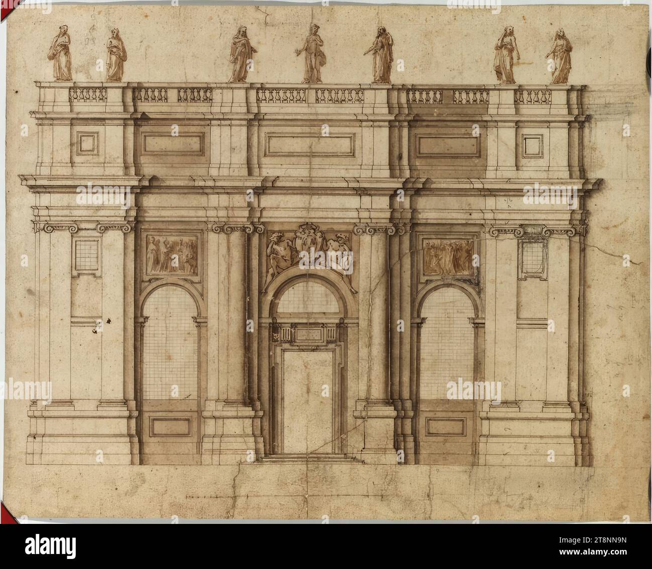 Rome, Palazzo Barberini, garden facade, central avant-corps, 1631 ...