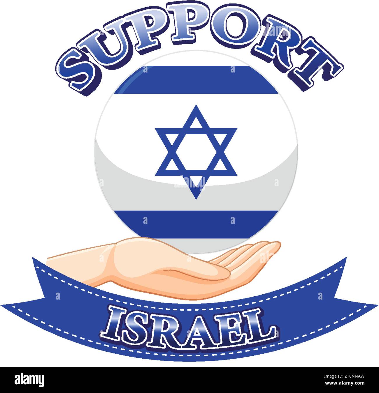 A vector cartoon illustration of the Israel flag symbolizing peace and ...