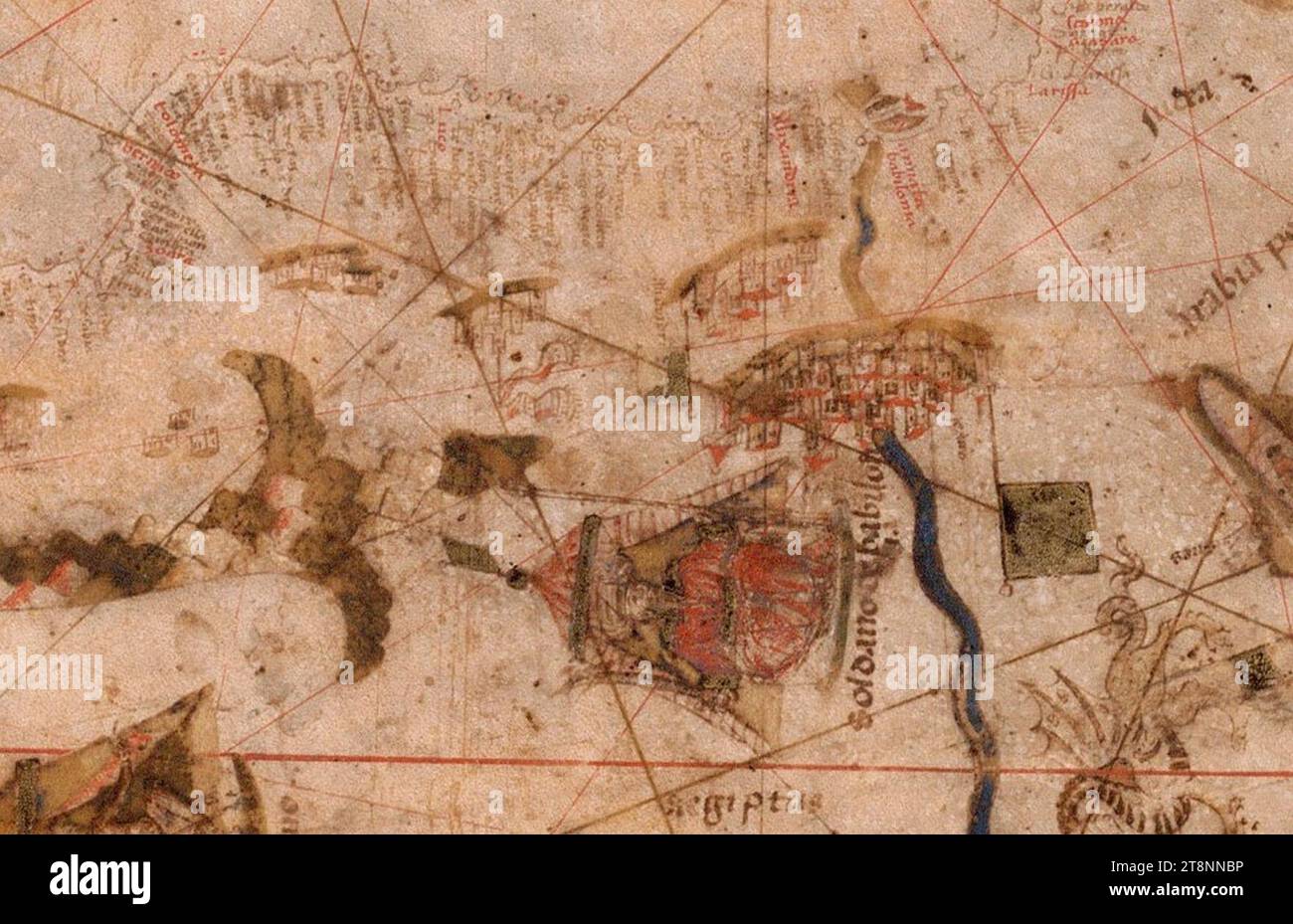 Vesconte Maggiolo. World chart, from eastern coasts of America to India ...