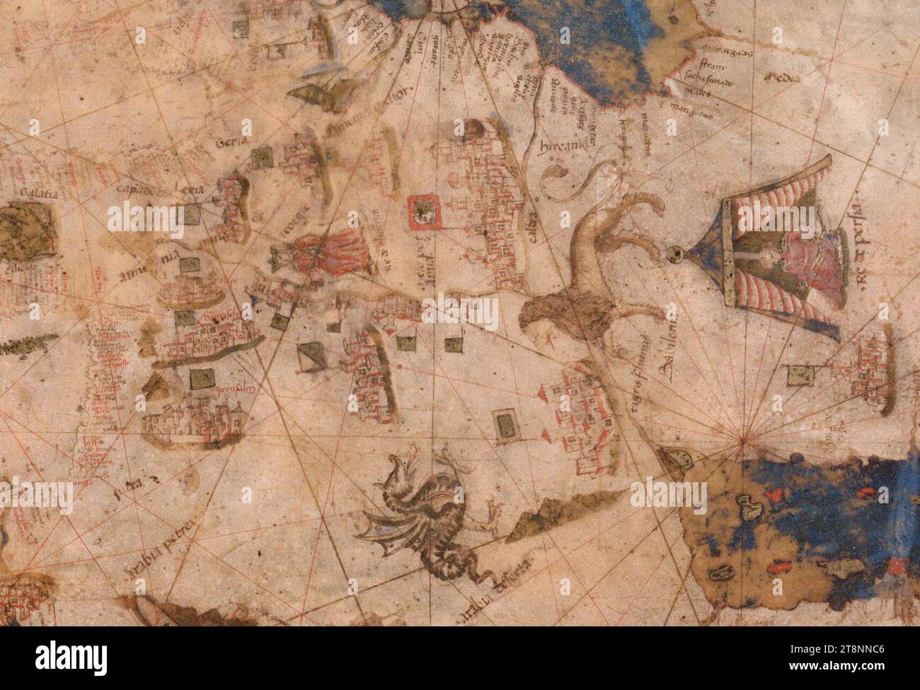 Vesconte Maggiolo. World chart, from eastern coasts of America to India ...