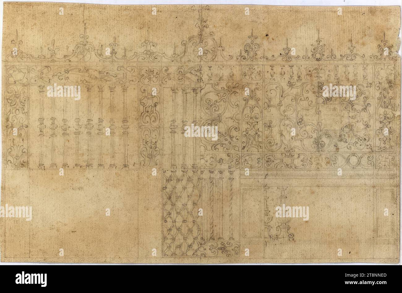 Indeterminate (Rome ?), grid designs, architectural drawing, paper ...