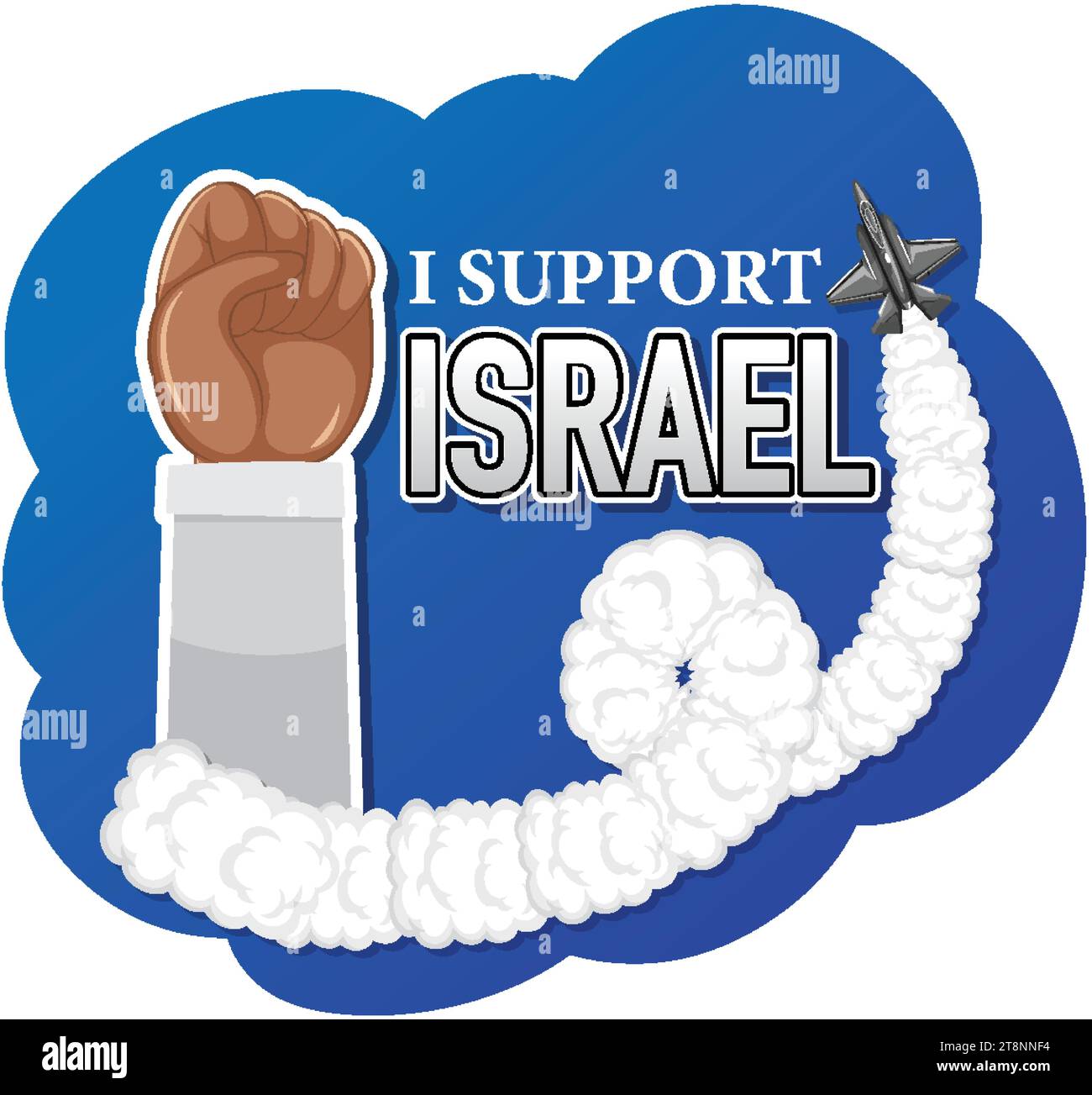 Illustrated banner showing support for Israel with flag Stock Vector ...