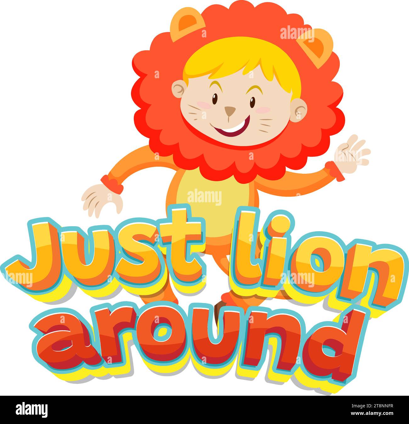 A hilarious cartoon illustration of a lion goofing off Stock Vector ...