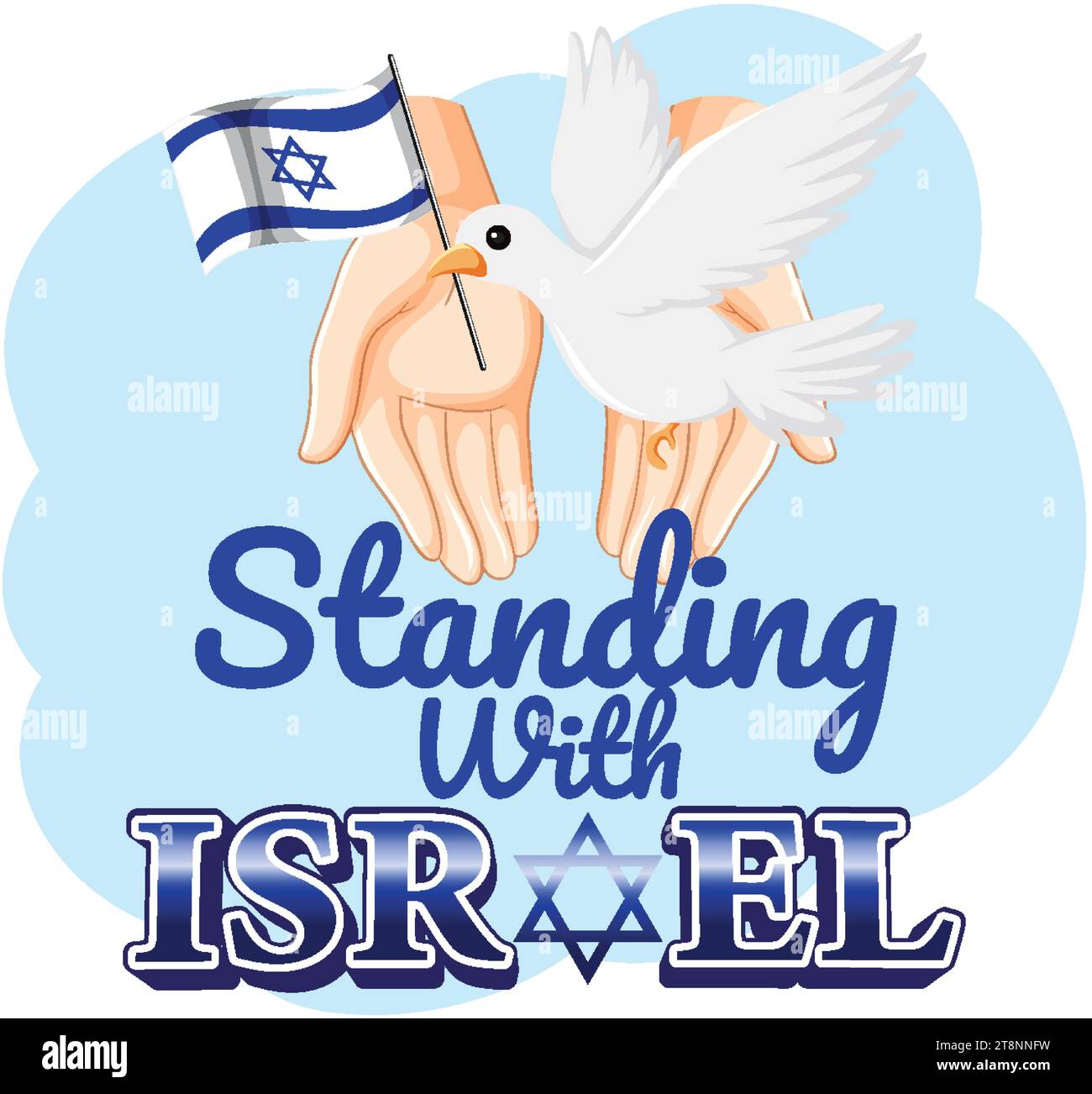 Illustration of Israel flag with a white bird symbolizing peace Stock ...