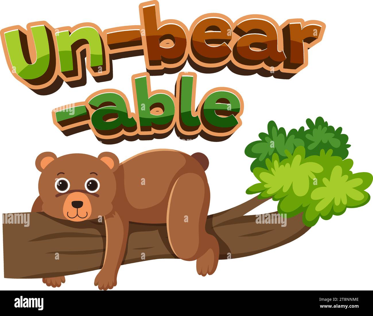 A hilarious cartoon illustration with a pun on 'un-bear-able' Stock ...