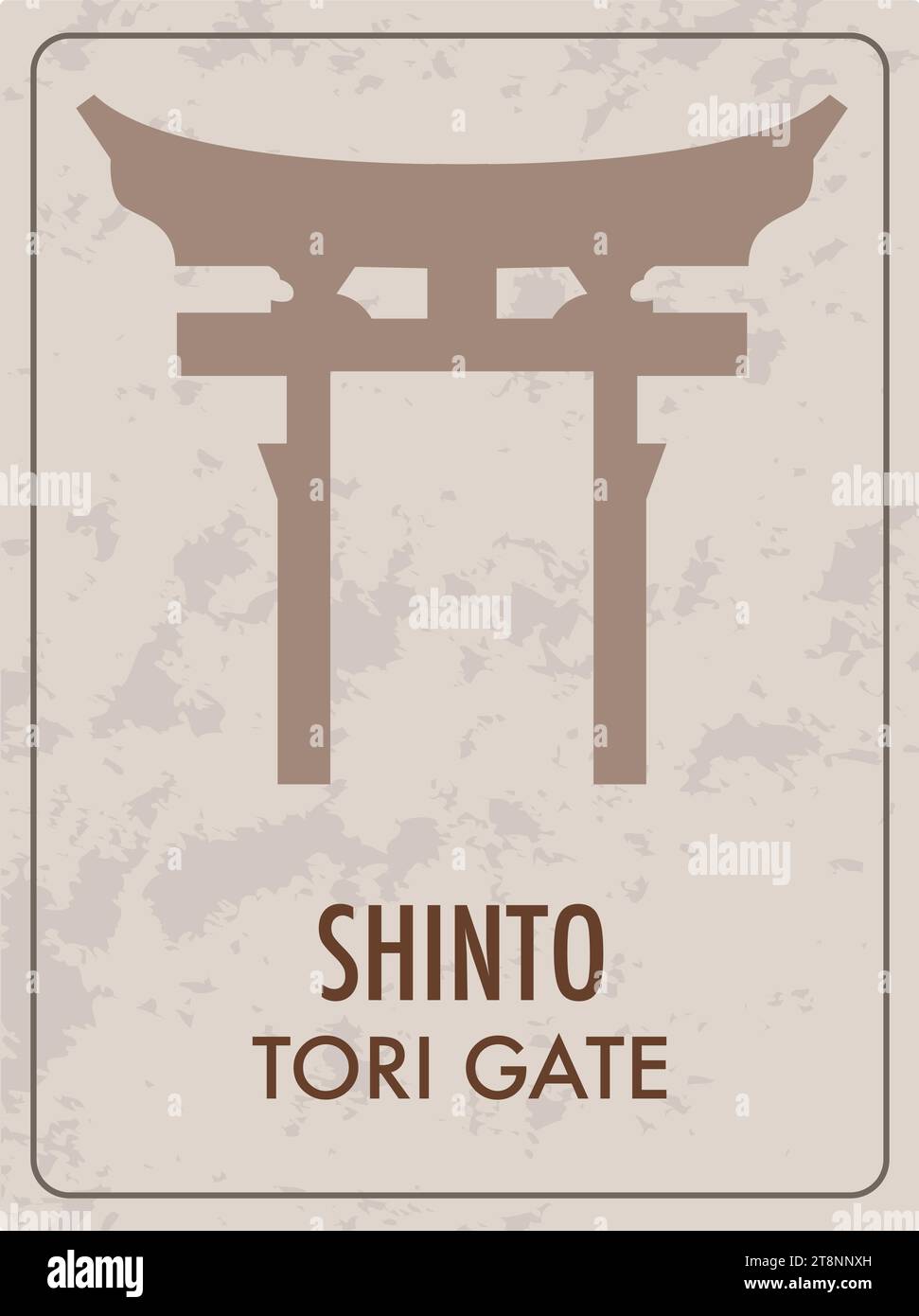 A vector cartoon illustration of a Tori Gate symbolizing the Shinto ...