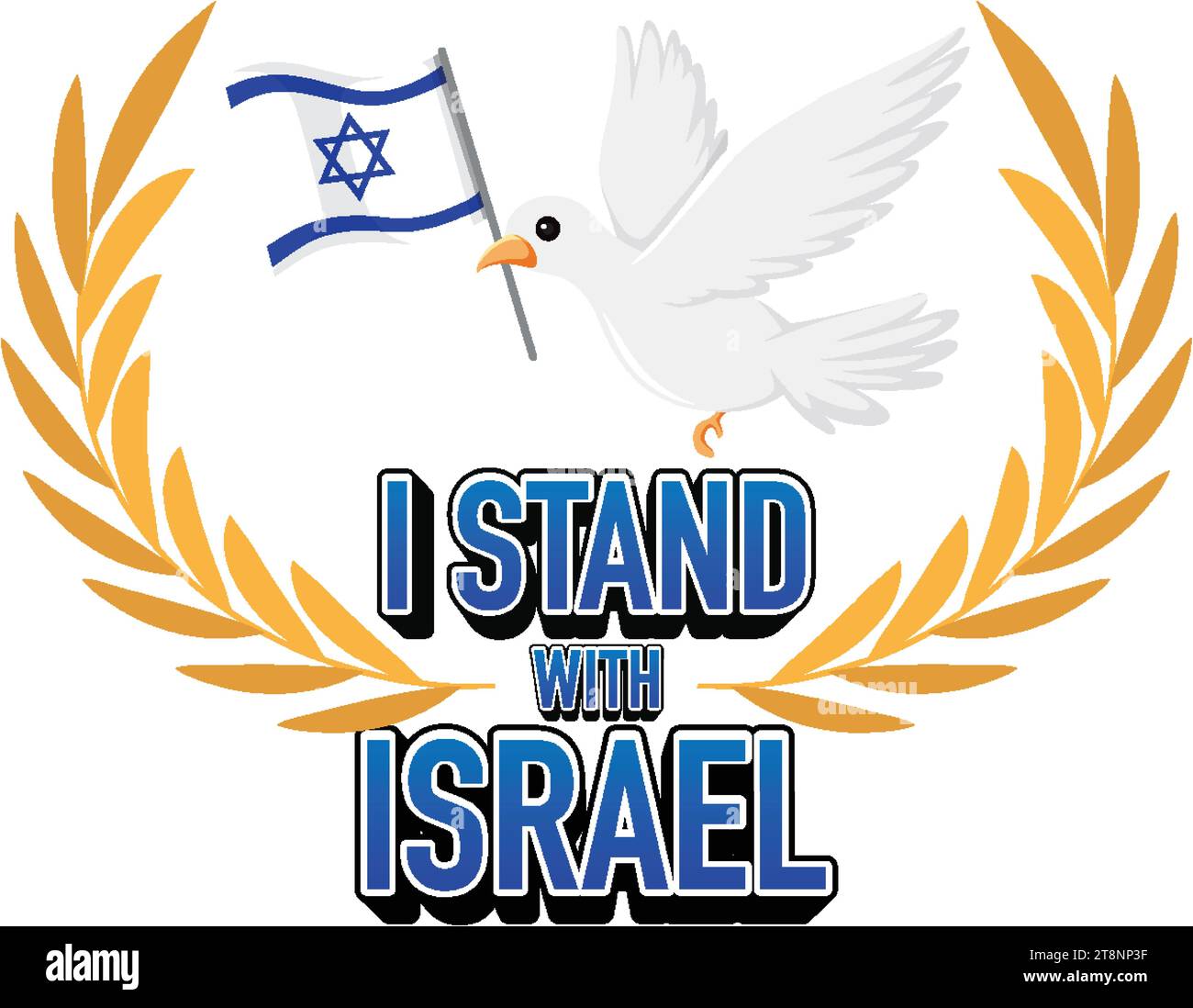 Text banner with Israel flag and peace symbo Stock Vector Image & Art ...