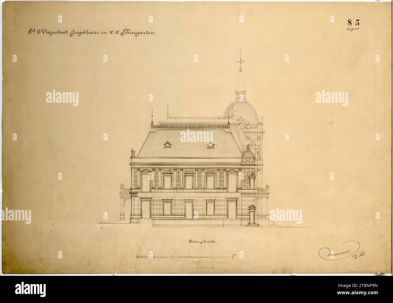 Vienna XIII, Hermesvilla, Carl von Hasenauer (Vienna 1833 - 1894 Vienna ...