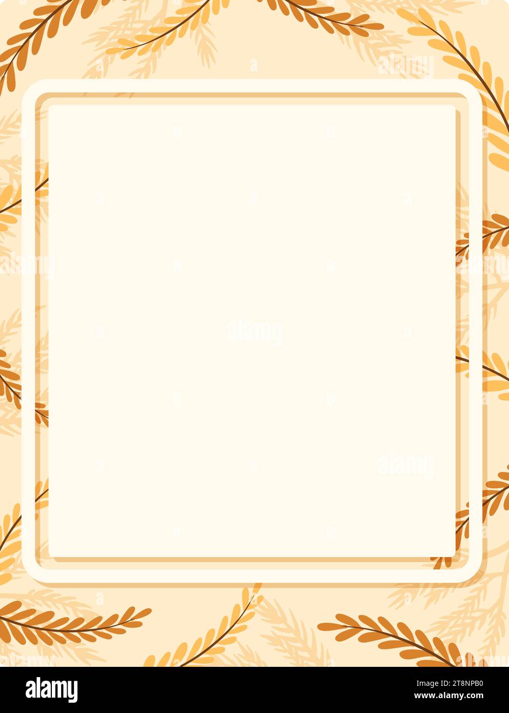 A vector cartoon illustration of an A-frame border template with autumn ...
