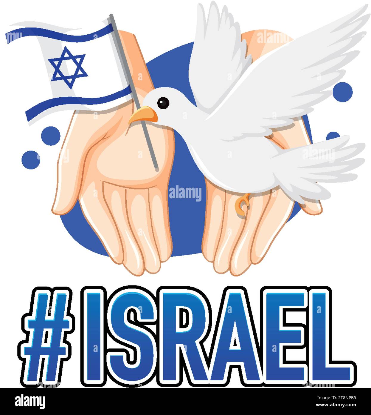 Illustration of Israel flag with white bird symbol for peace Stock ...
