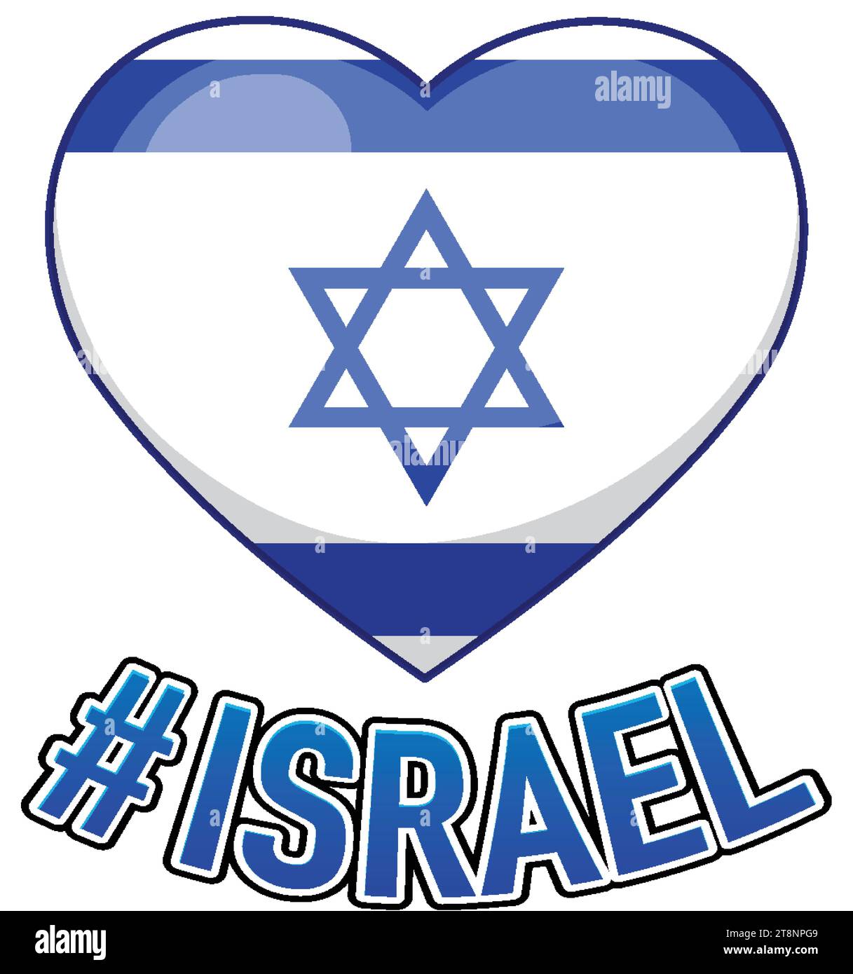 A vector cartoon illustration of the Israel flag in a heart shape Stock ...