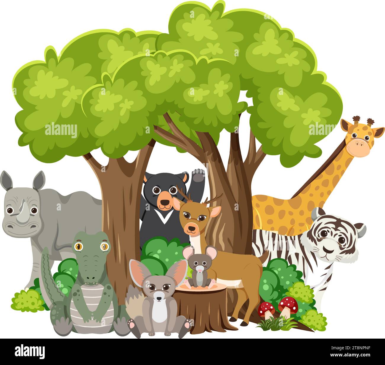 Flora and fauna harmony Stock Vector Images - Alamy