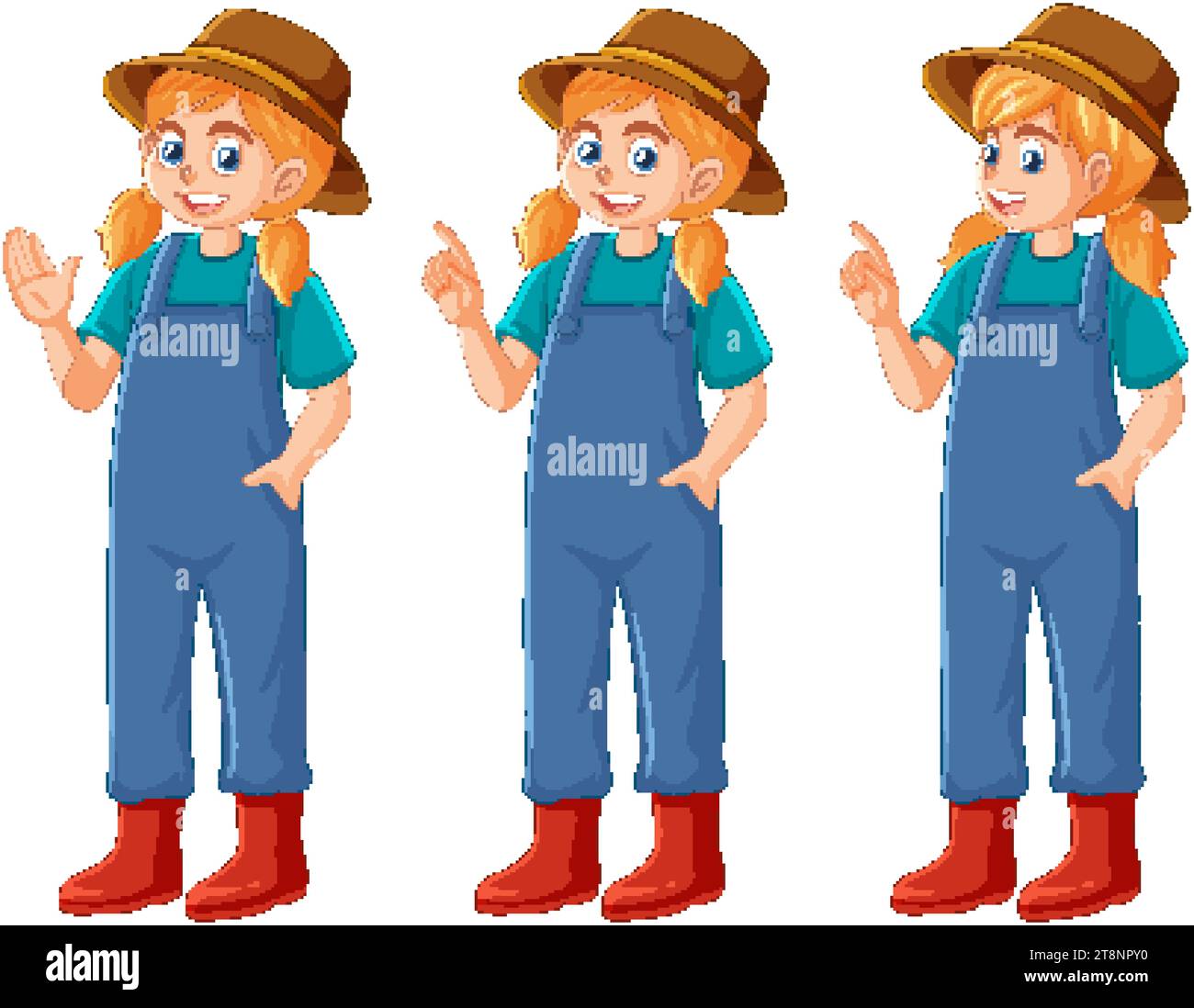 A collection of cute and vibrant girl cartoon characters depicted in ...