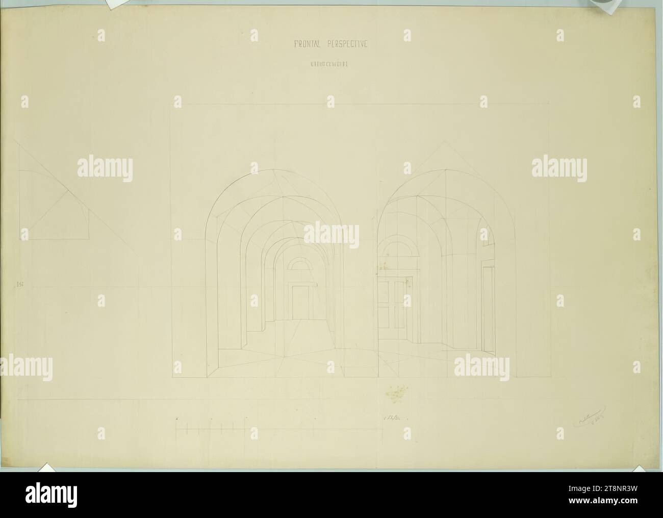 Perspective study of a two-nave, cross-vaulted hall, Carl von Hasenauer ...