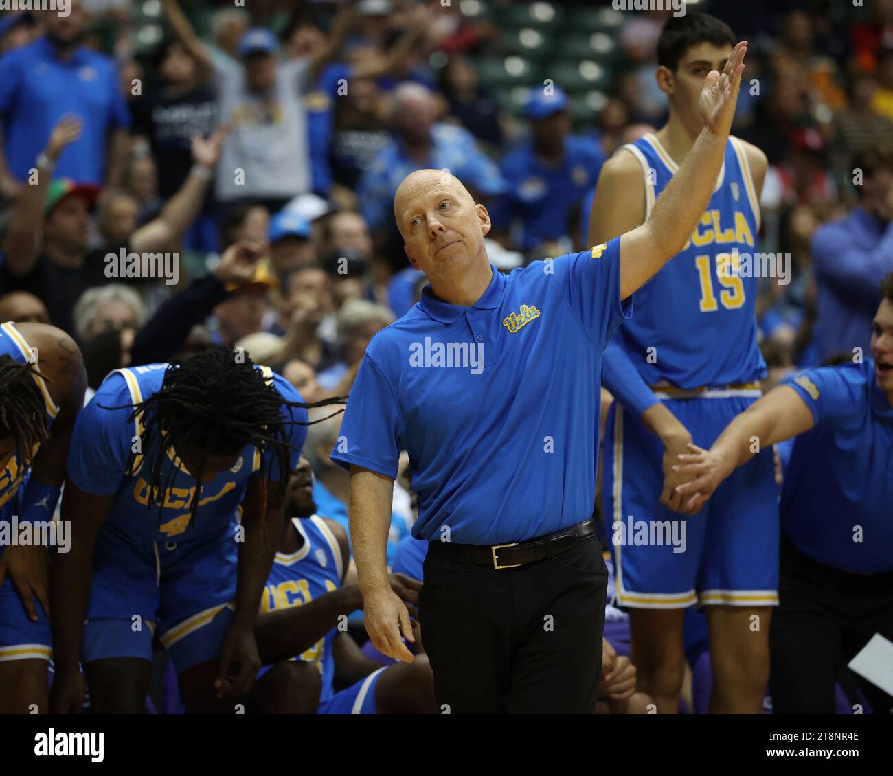 UCLA head coach Mick Cronin reacts to play as his team takes on ...