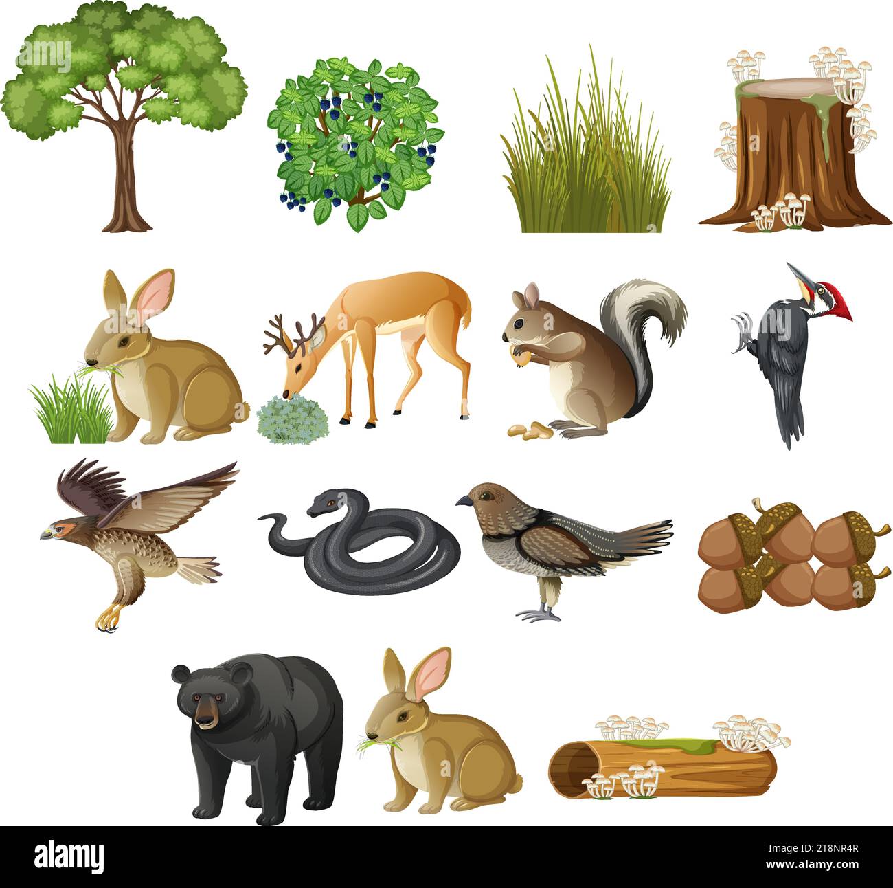 A vector cartoon illustration of a wild and isolated environment with ...