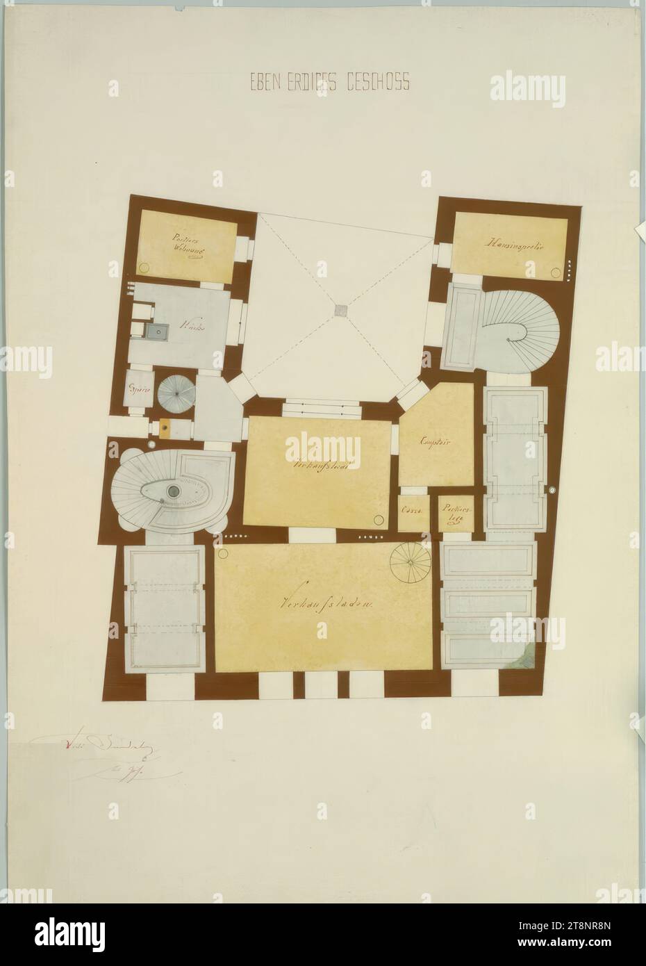 Rental house design with corrections by Sicard von Sicardsburg, ground ...
