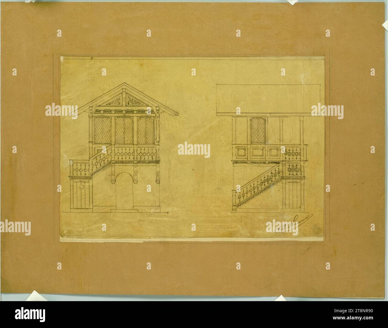 Tyrolean cottage, elevation, Carl von Hasenauer (Vienna 1833 - 1894 ...