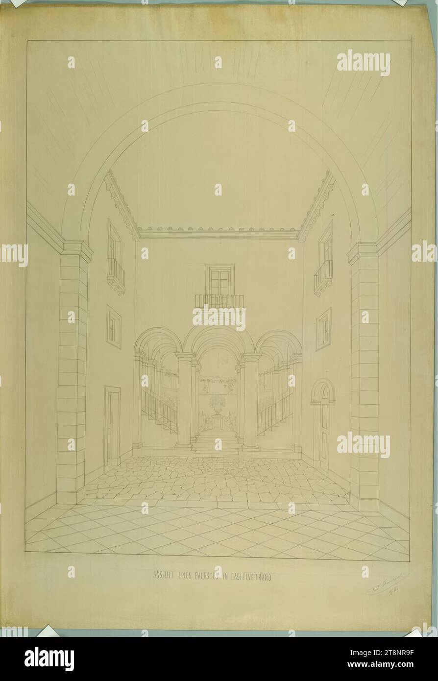 Perspective study of a palazzo in Castelvetrano, Carl von Hasenauer ...