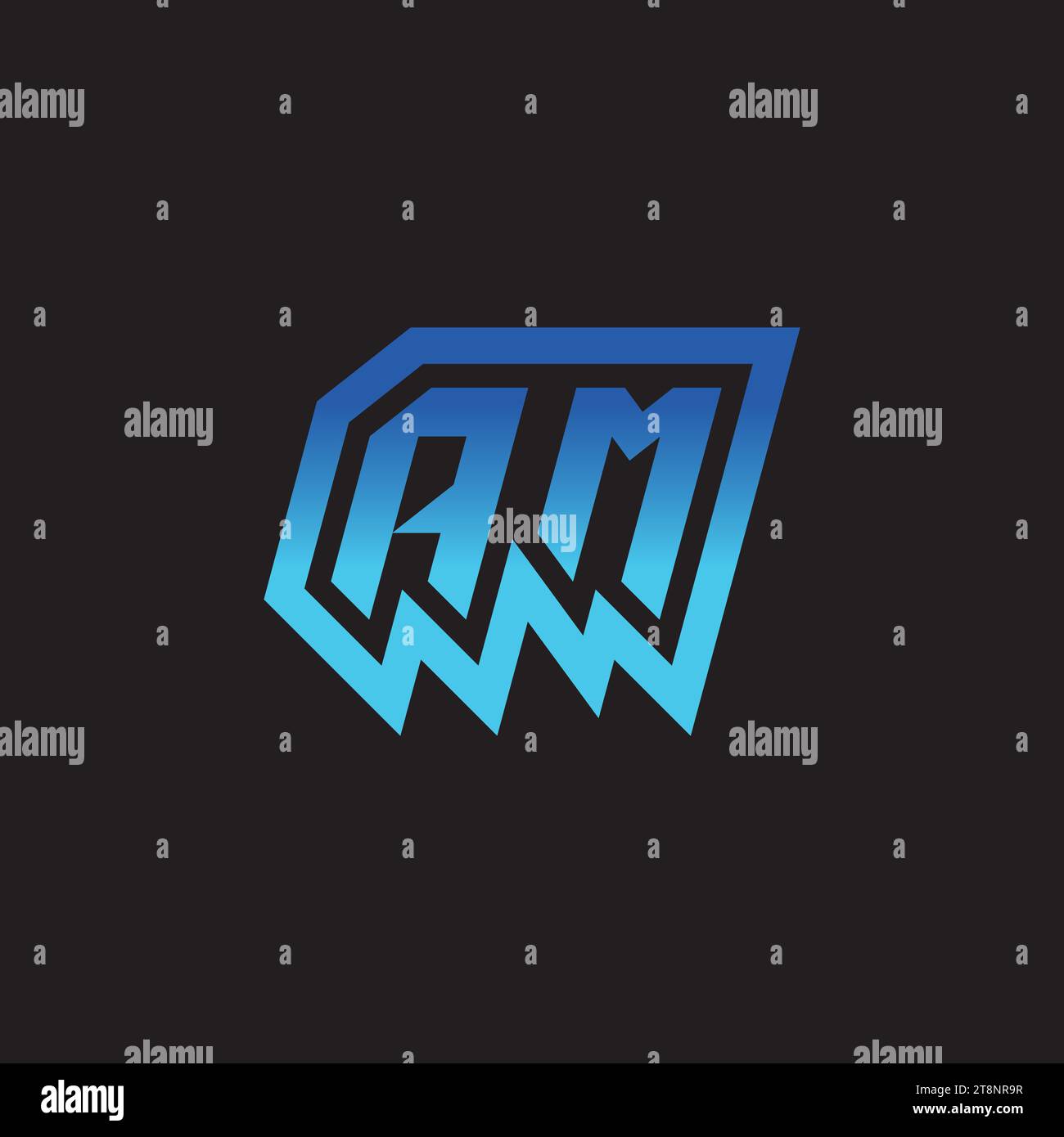 AM initial inspiration logo design esport and gaming clan ideas Stock ...