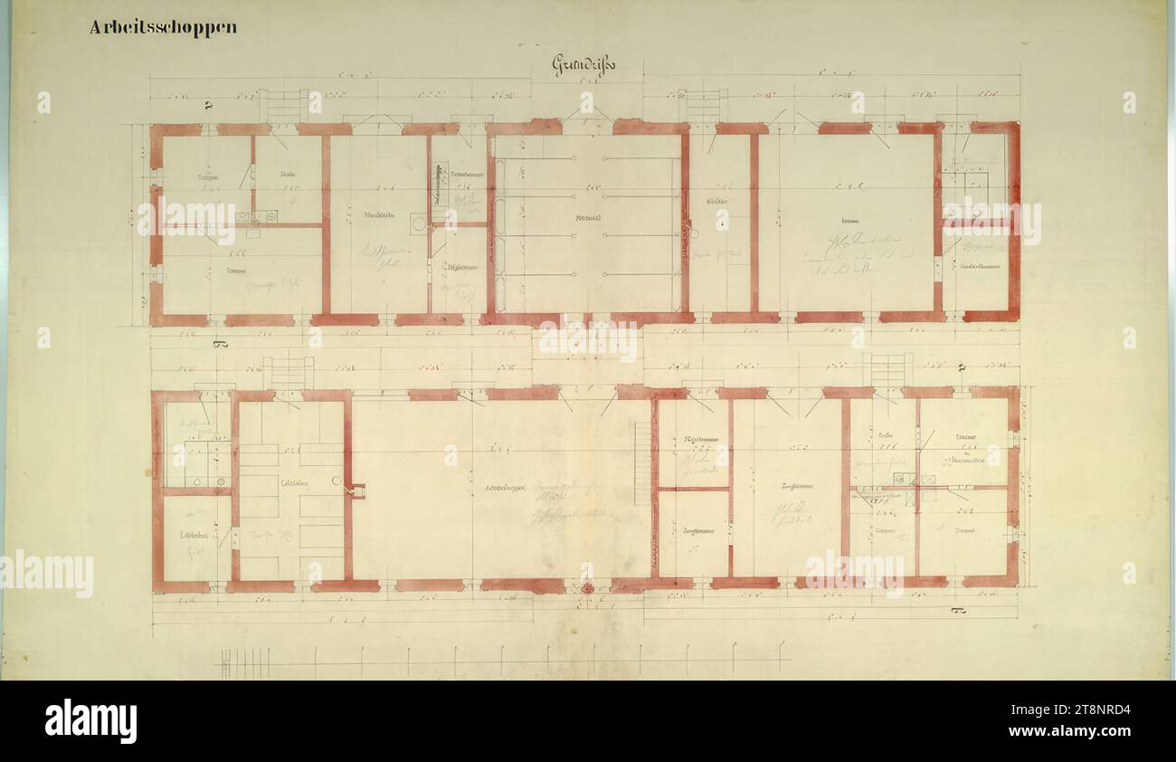 Vienna II, Prater (Schüttel), Hasenauer establishment, work buildings ...