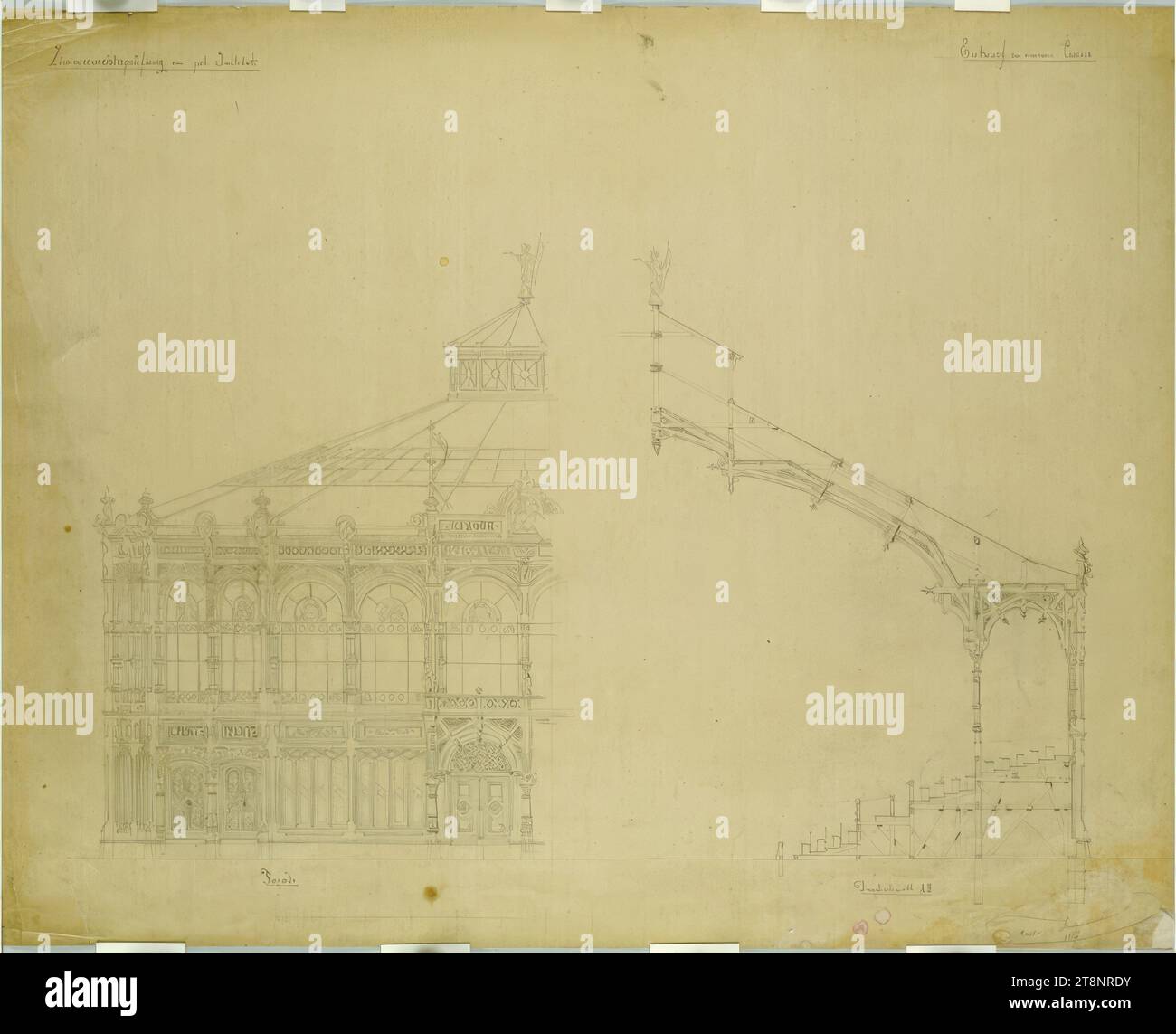 Circus, outline and section, Carl von Hasenauer (Vienna 1833 - 1894 ...