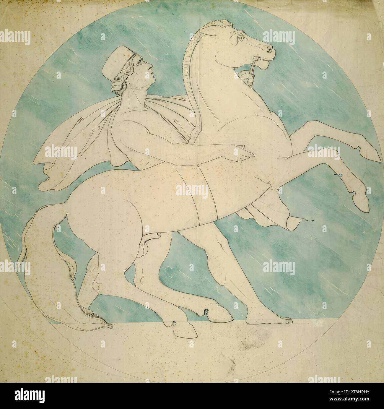 Tondo with a horse tamer, Carl von Hasenauer (Vienna 1833 - 1894 Vienna ...