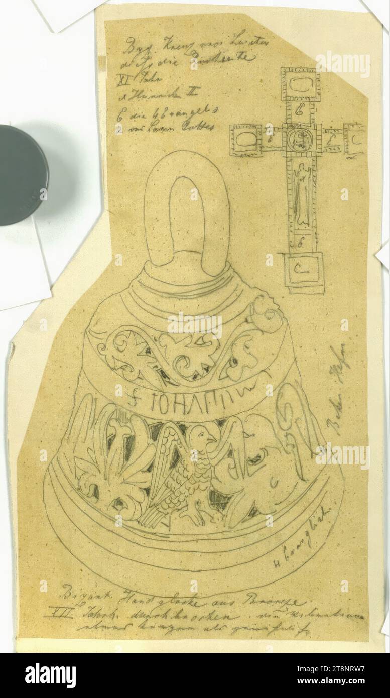 Study on Byzantine applied arts (cross and handbell), Carl von ...