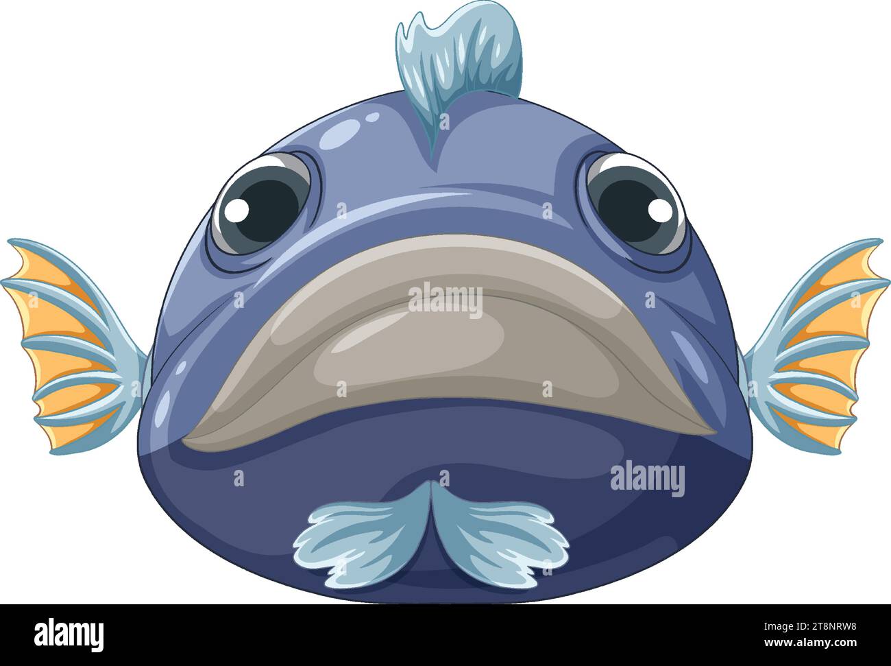 A vector cartoon illustration of a large fish, isolated on a white ...