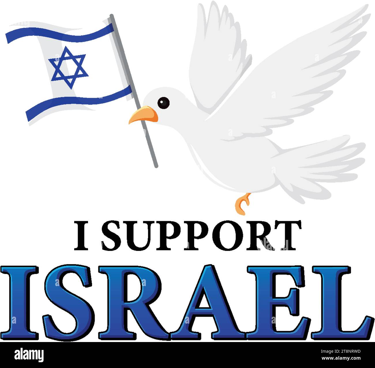 Illustrated banner showing support for Israel with flag Stock Vector ...