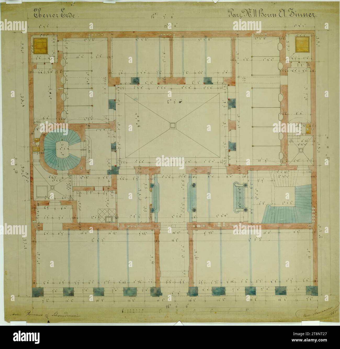 Vienna I, Haus A. Zinner, ground floor, floor plan, 1865, plan, pen and ...