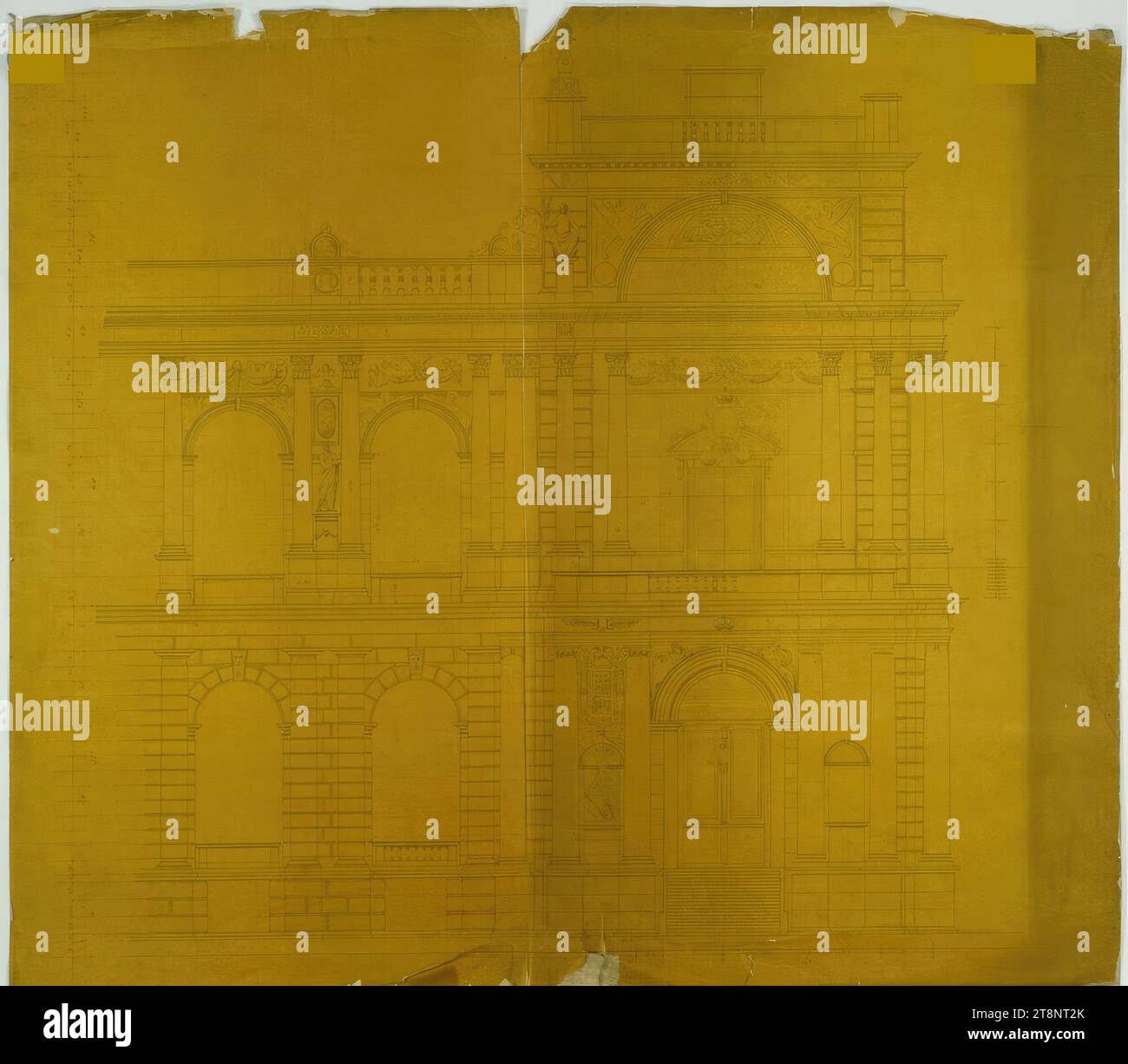 Munich, design for the Richard Wagner Festival Hall, main facade ...