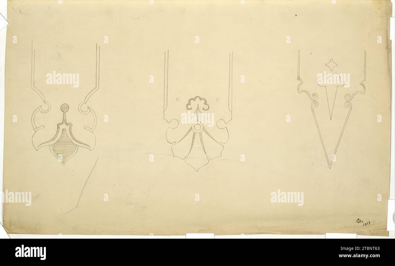 Wooden purlin heads, elevations, Carl von Hasenauer (Vienna 1833 - 1894 ...