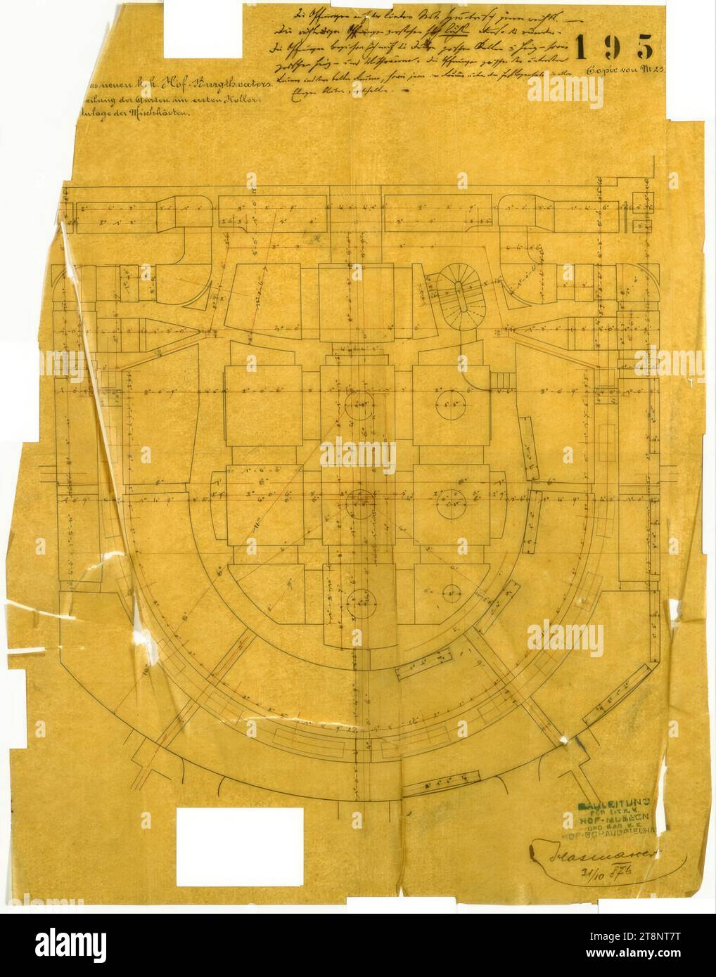 Vienna I, Burgtheater, 1st basement, floor plan, Carl von Hasenauer ...