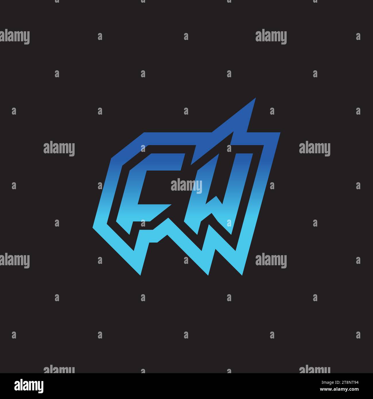 CW initial inspiration logo design esport and gaming clan ideas Stock ...