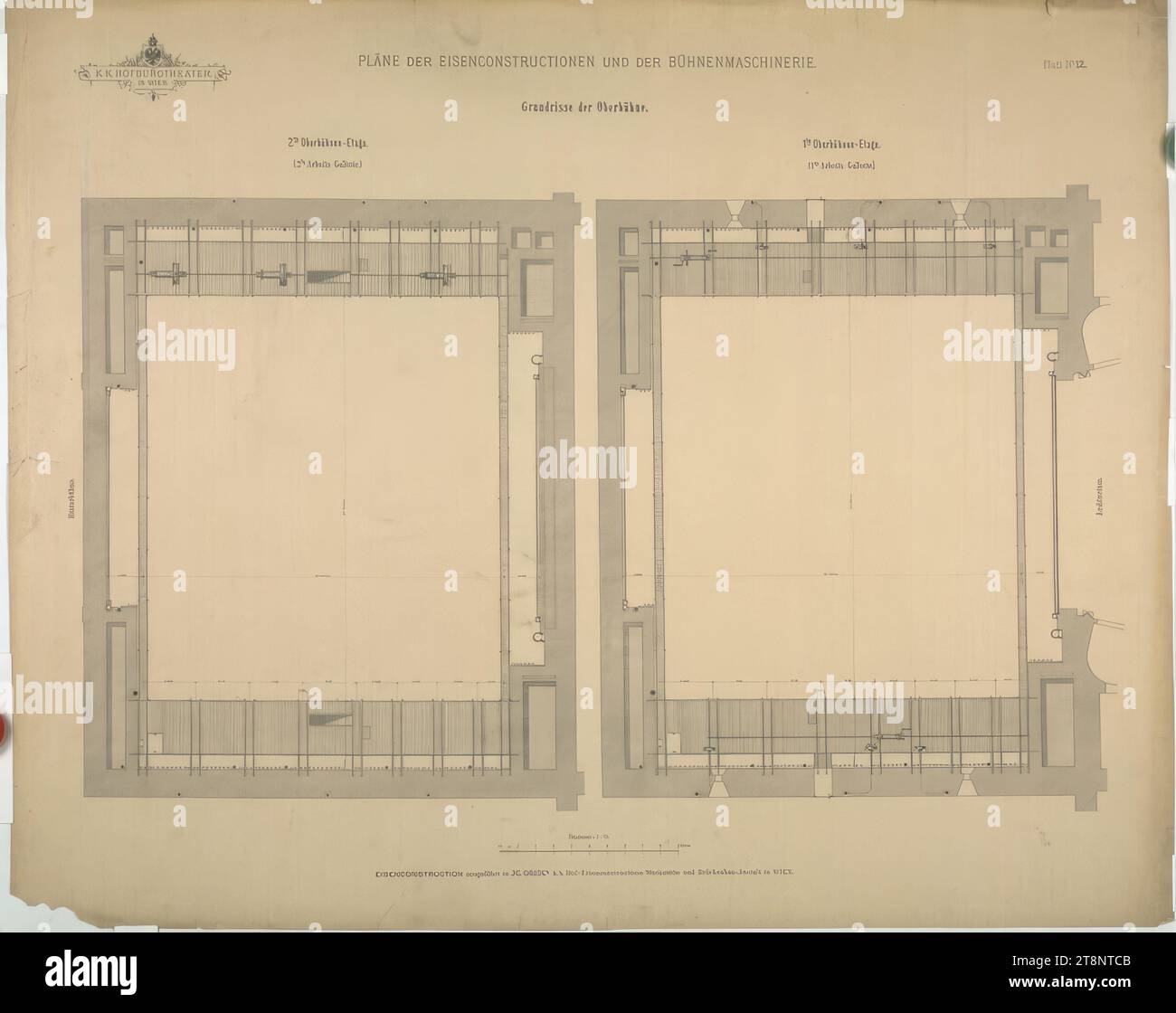 Vienna I, Burgtheater, stage building, 1st and 2nd upper stage, floor ...