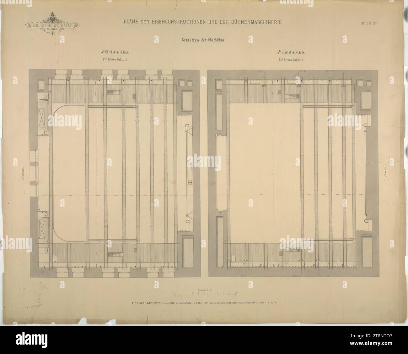 Vienna I, Burgtheater, stage building, 3rd and 4th upper stage, floor ...