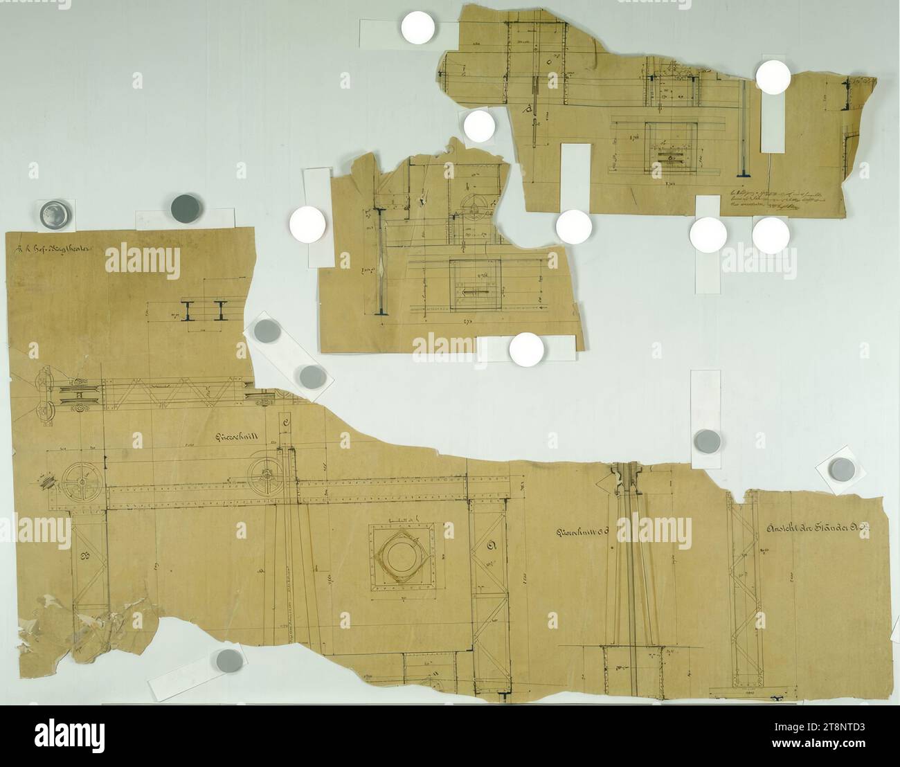 Vienna I, Burgtheater, iron constructions, floor plans, elevations and ...