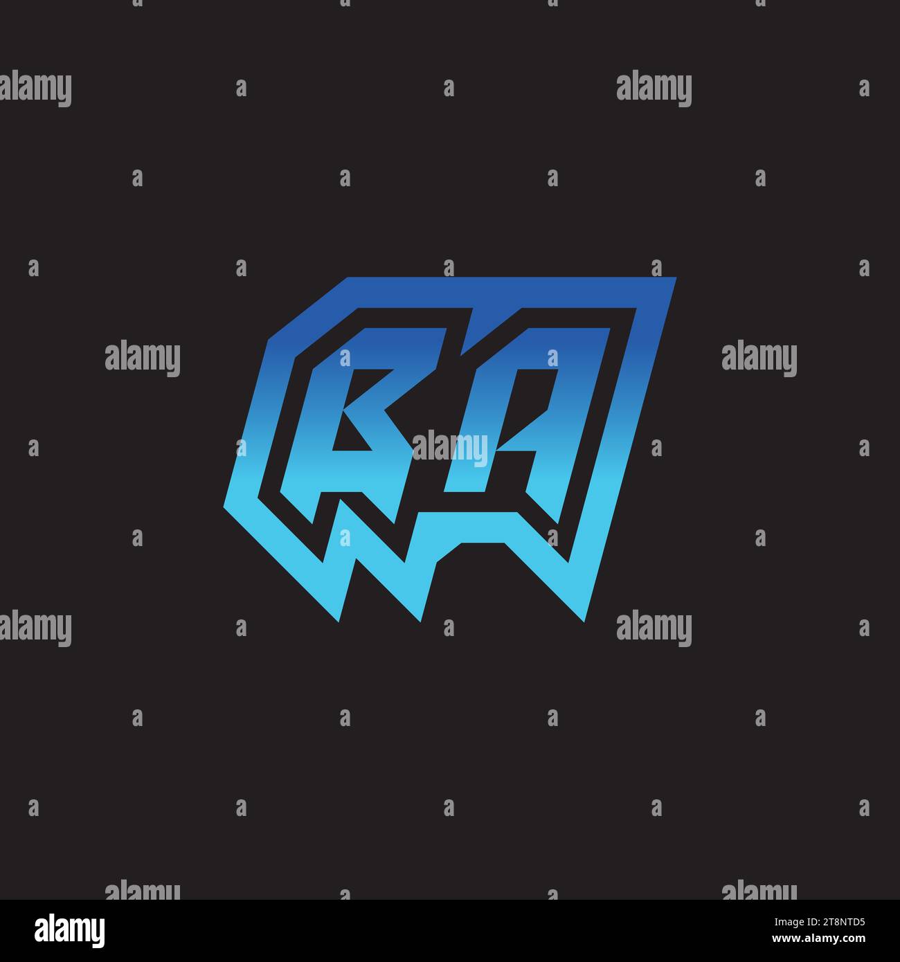 BA initial inspiration logo design esport and gaming clan ideas Stock ...