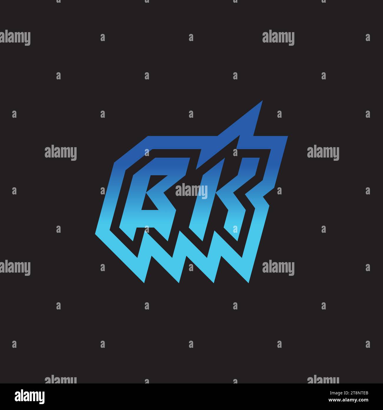 BK initial inspiration logo design esport and gaming clan ideas Stock ...