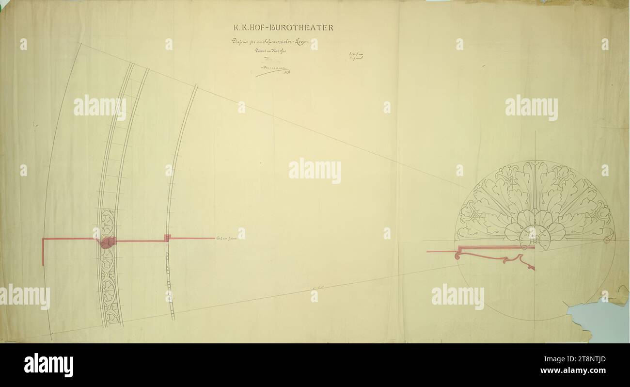 Vienna I, Burgtheater, actors' box, ceiling, ceiling soffit and profile ...
