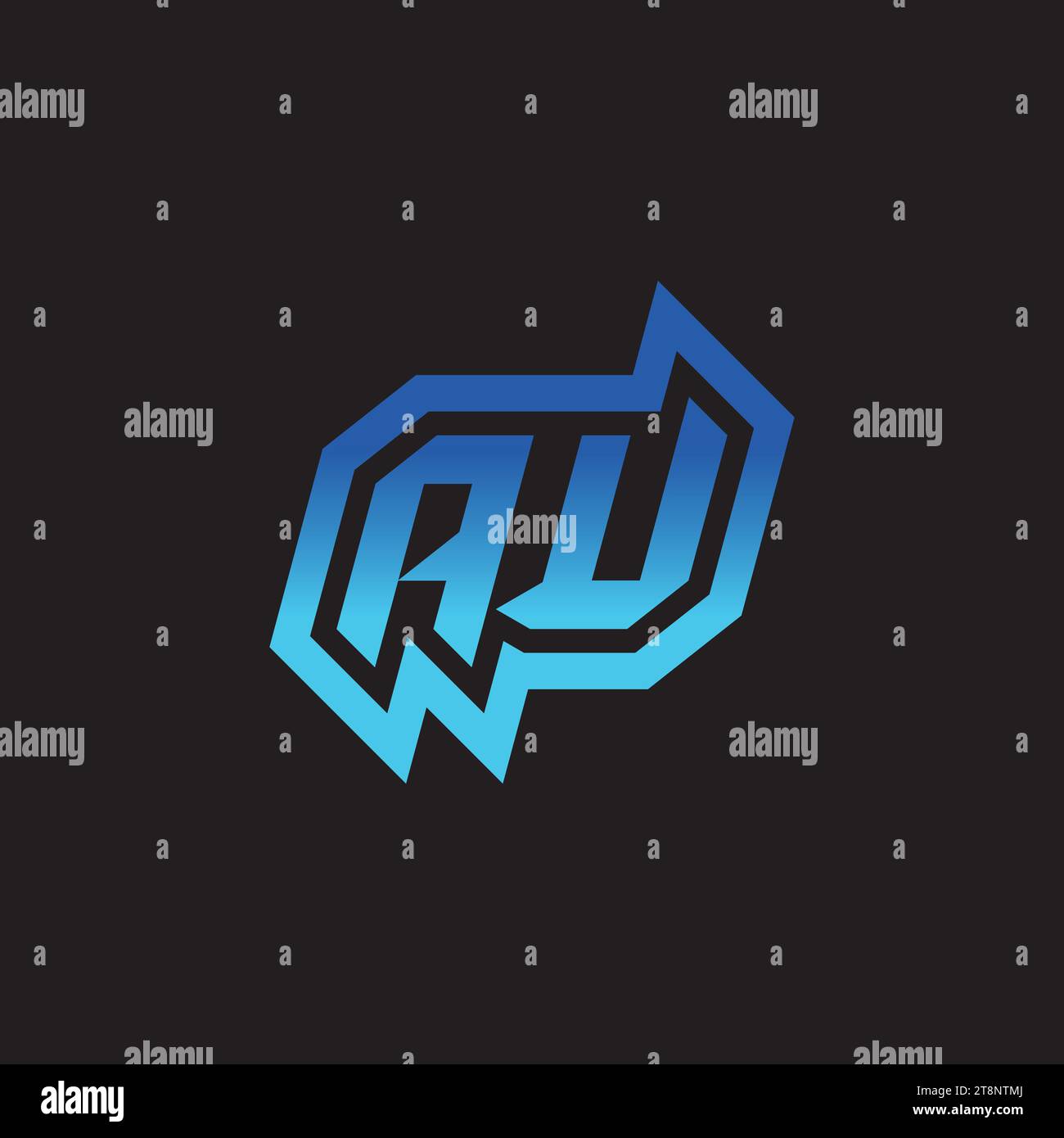 AU initial inspiration logo design esport and gaming clan ideas Stock ...