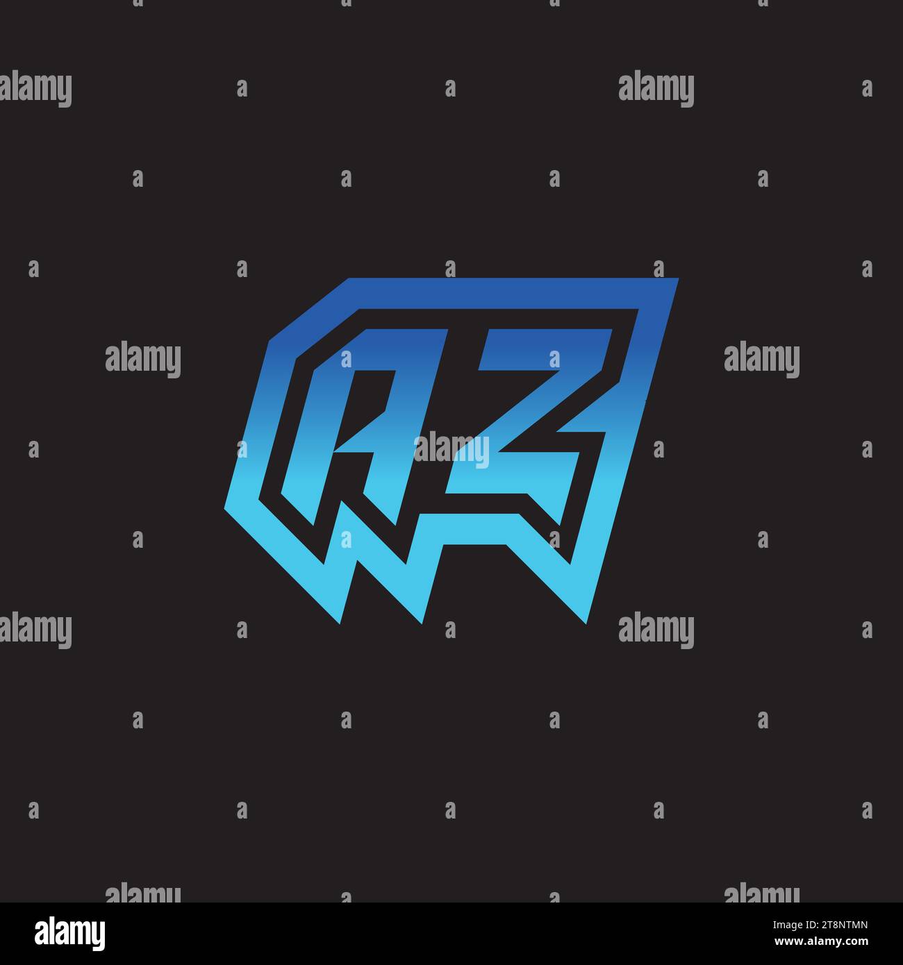 AZ initial inspiration logo design esport and gaming clan ideas Stock ...