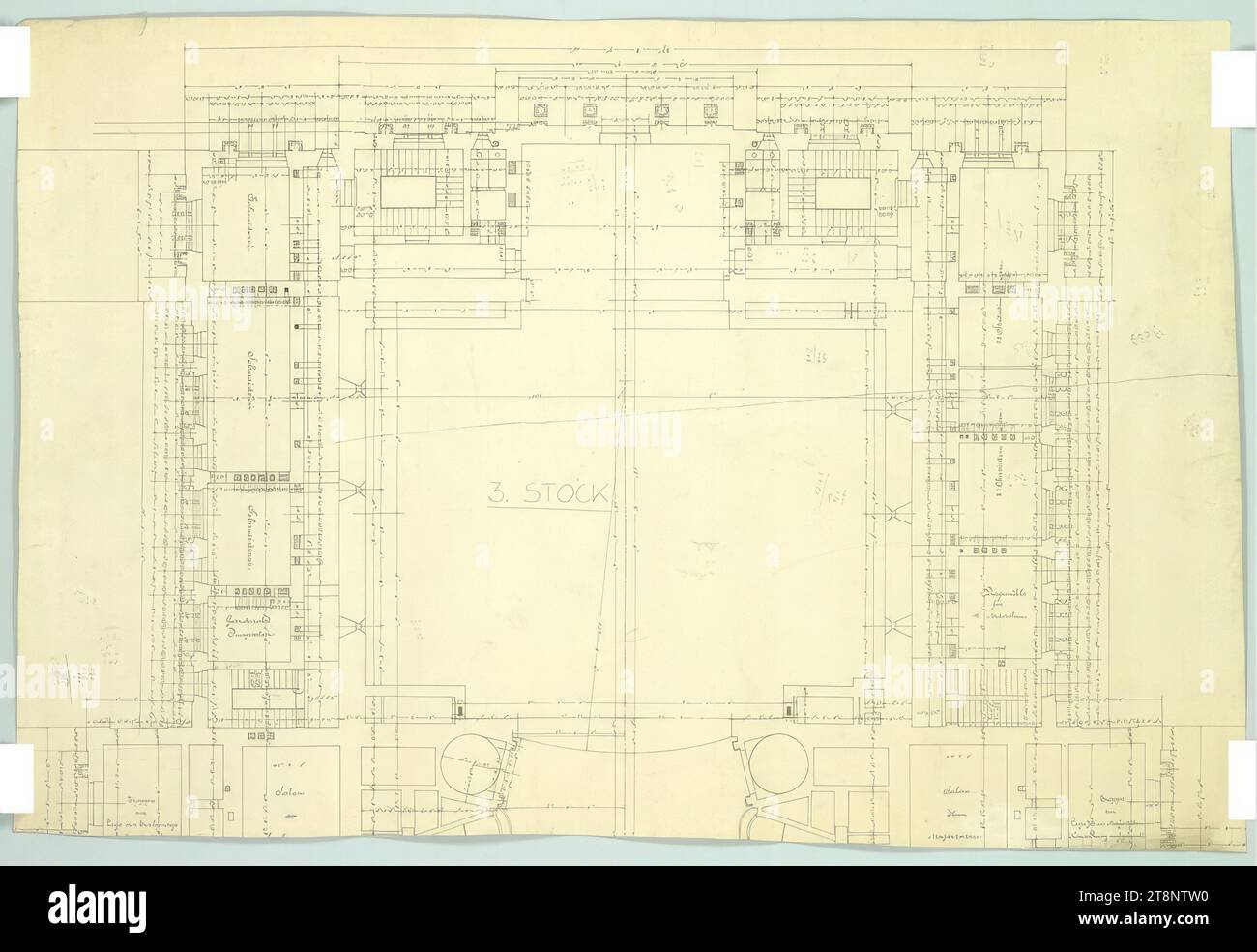 Vienna I, Burgtheater, stage building, 3rd floor, floor plan, Carl von ...