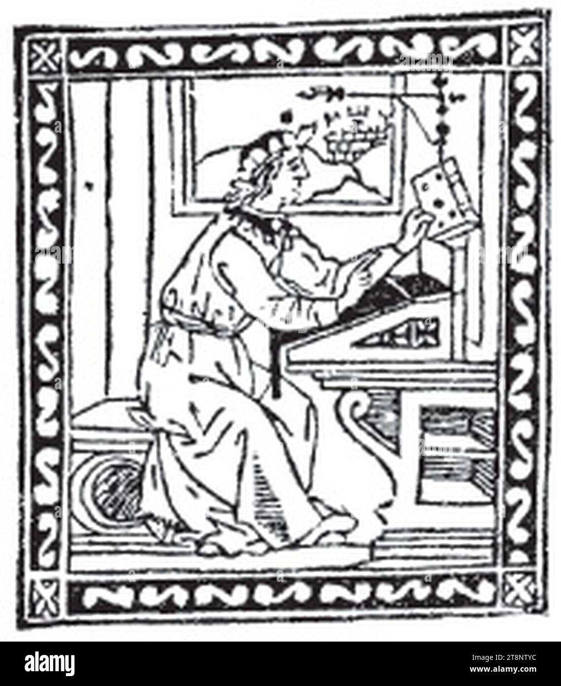 Vespucci at his desk, from Letter to Soderini (1505 Stock Photo - Alamy