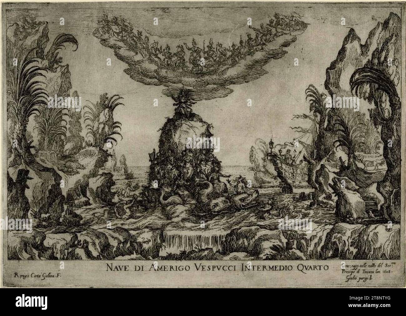 Vespucci's ship among gods Stock Photo - Alamy