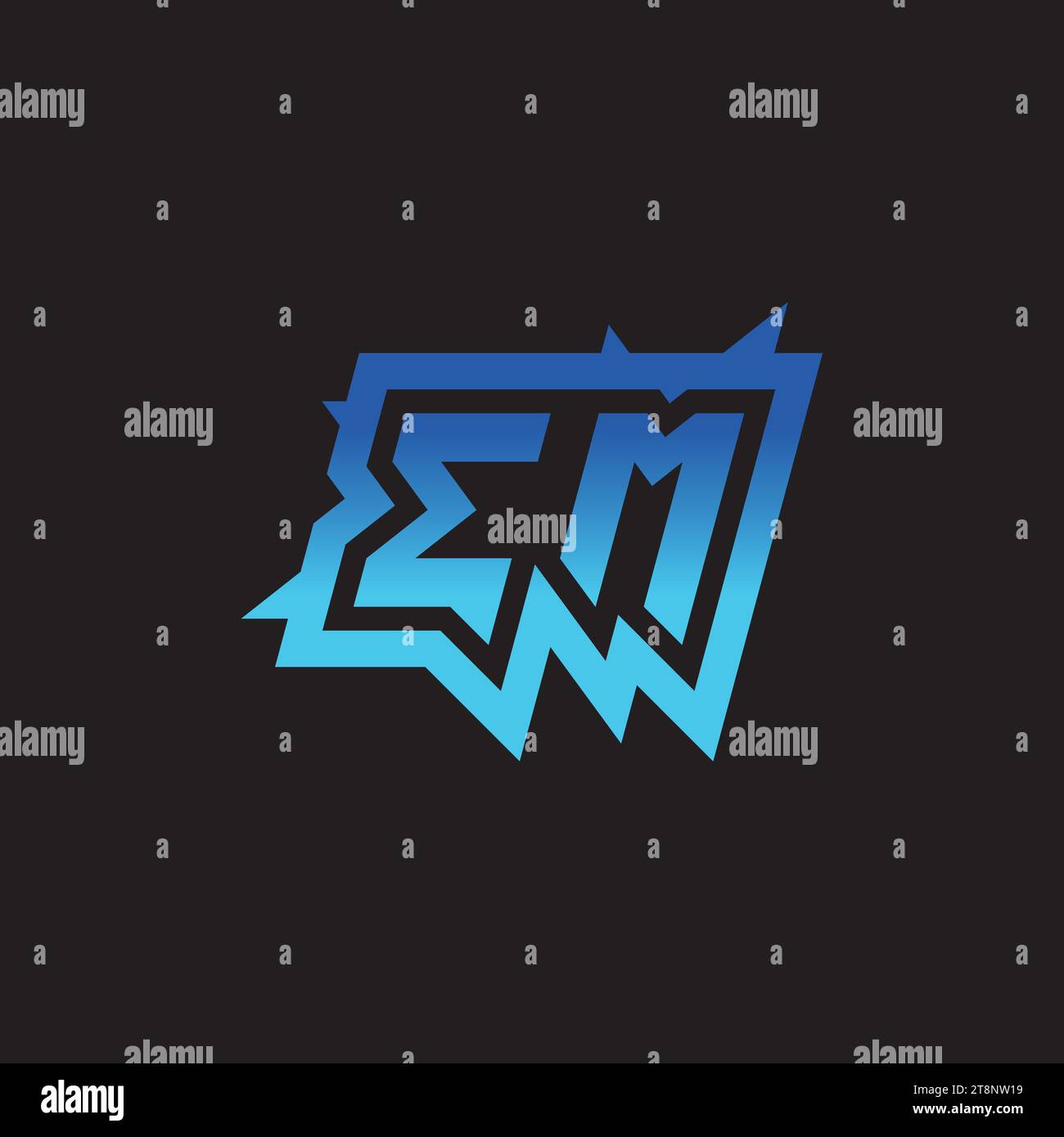 EM initial inspiration logo design esport and gaming clan ideas Stock ...